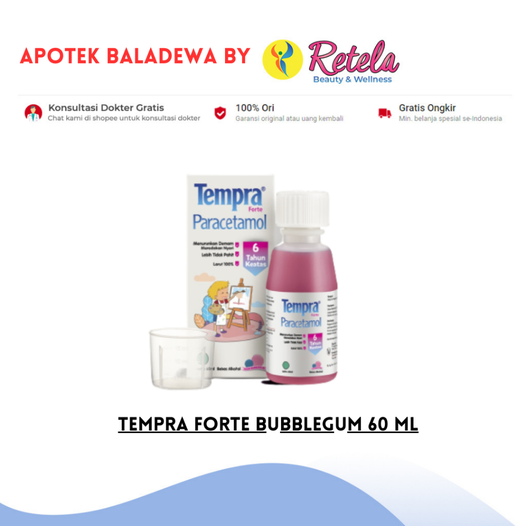 Jual Tempra Forte Sirup Rasa Bubblegum 60 ml | Shopee Indonesia