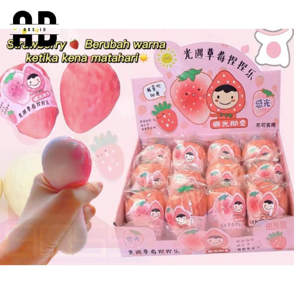 Jual ABS - Mainan Squishy Strawberry Berubah Warna Kena Matahari Mainan ...