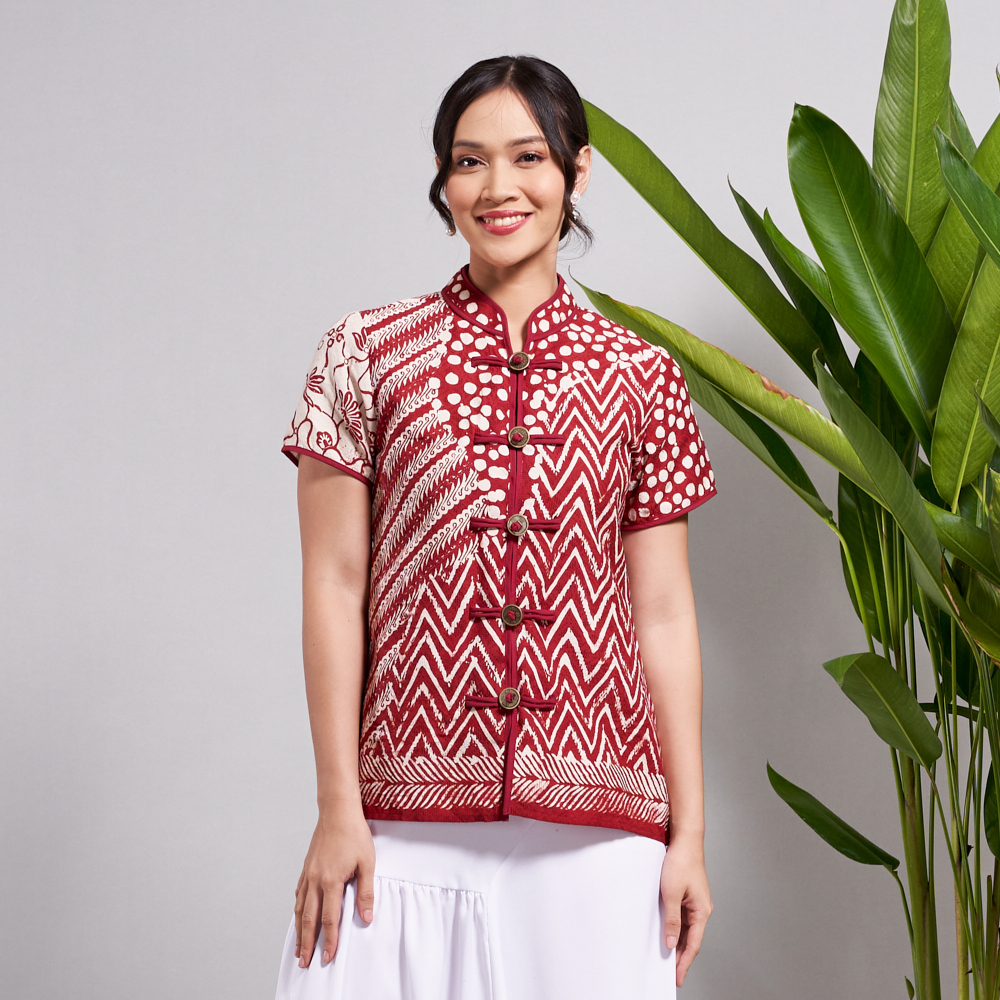 Jual NONA RARA - Laura Dobi Mahardika T2322, Baju Batik Kasual Modern ...
