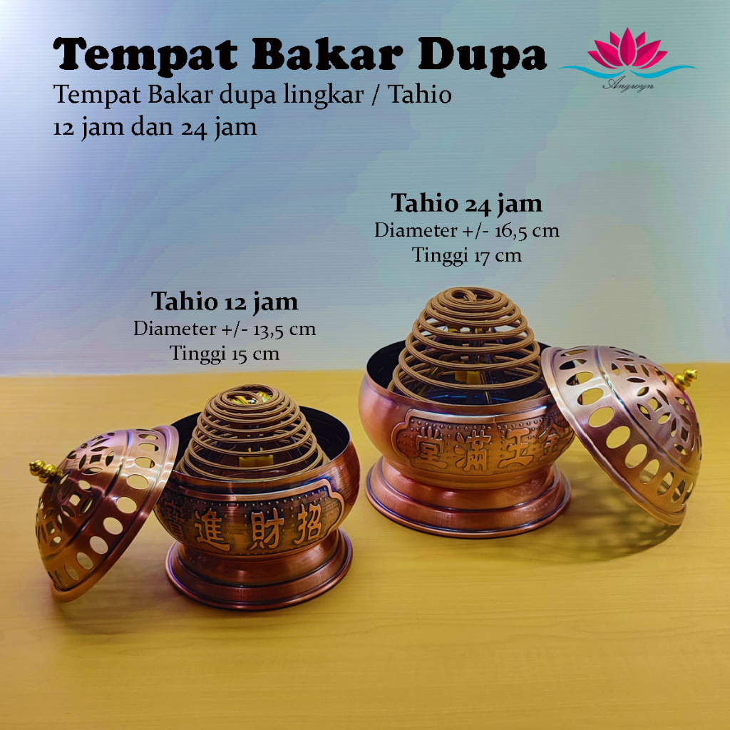 Jual Tempat bakar dupa lingkar 24 jam tahio 24 jam dengan tutup ...