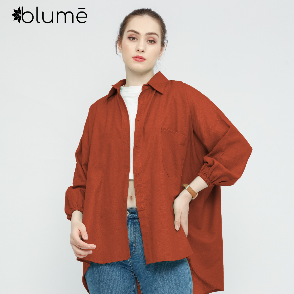 Jual blume - PEONY BLOUSE | KEMEJA OVERSIZE | BASIC OUTER | ATASAN WANITA | KEMEJA LINEN ...