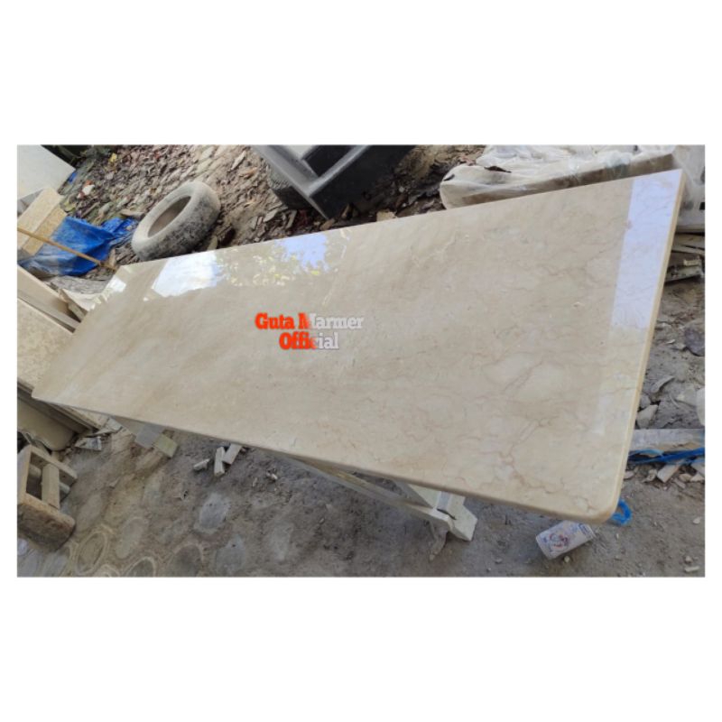 Jual Daun Meja ( Top Table ) Batu Marmer Putih Glosy Mengkilat | Shopee ...
