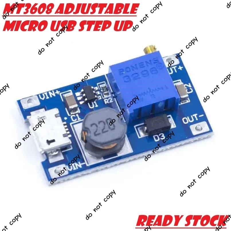 Jual MT3608 Micro USB Step Up Adjustable DC to DC Module Micro USB MT ...