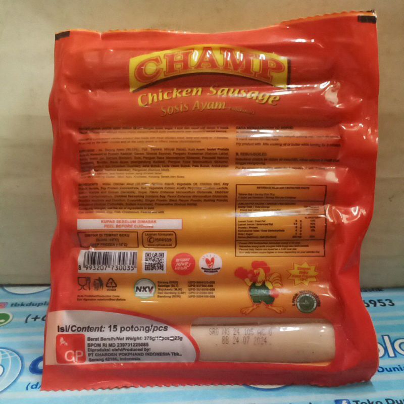 Jual Sosis Champ Chicken Sausage / Sosis Ayam Kombinasi 375 gr isi 15 pcs | Shopee Indonesia