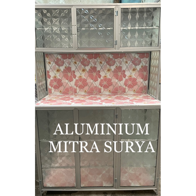 Jual Lemari Piring Rak Piring Rak Dapur Almunium Keramik Kaca Aluminium ...