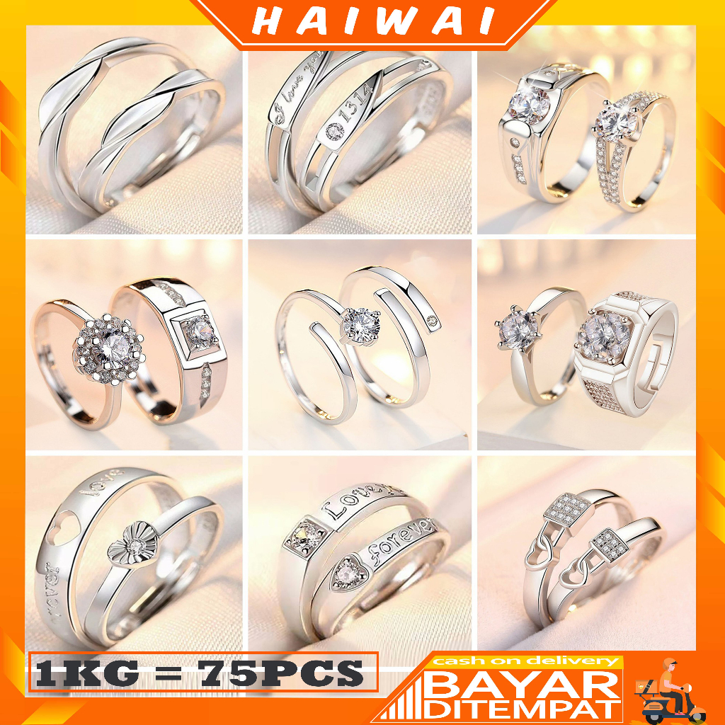 Jual HaiWai COD (1) Model Cincin Couple Perak Cincin Silver Sepasang ...