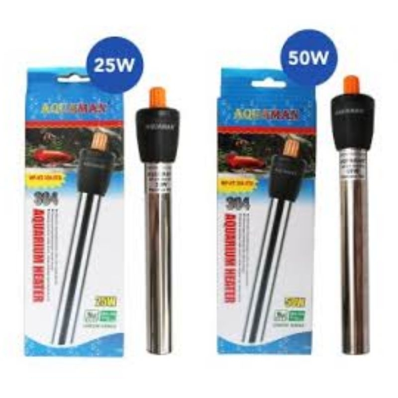 Jual Aquarium Heater Aquaman Penghangat pemanas Stainless 25 50 watt ...