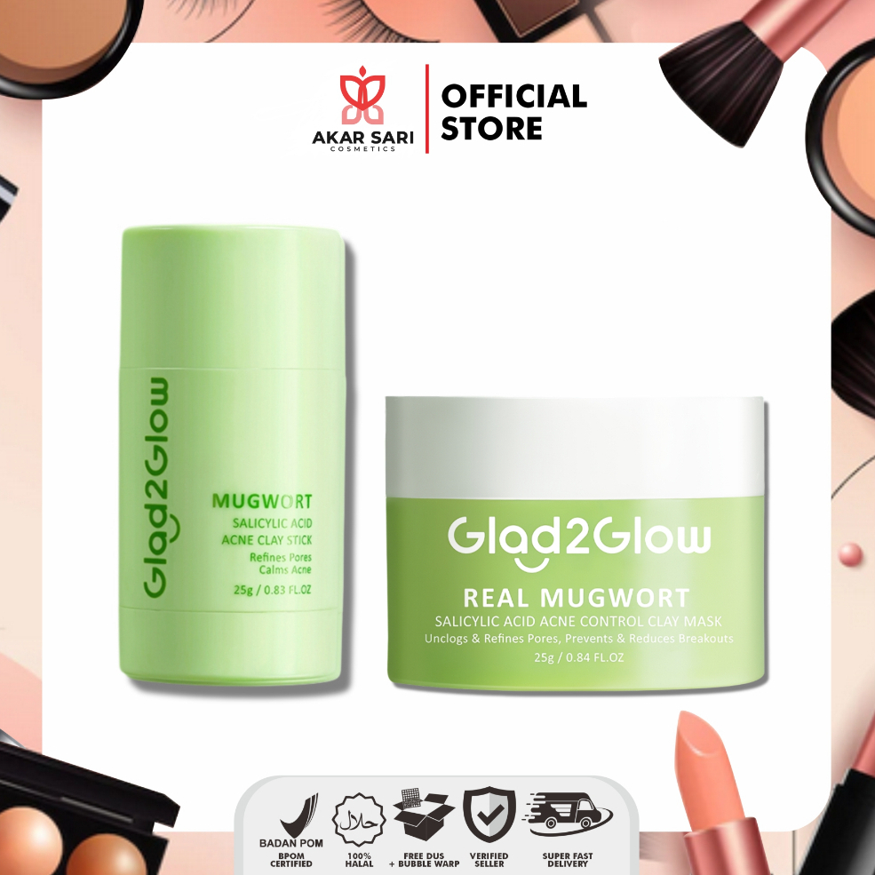 Jual GLAD2GLOW REAL MUGWORT MASK SALICYLIC ACID - Clay Stick | Clay ...