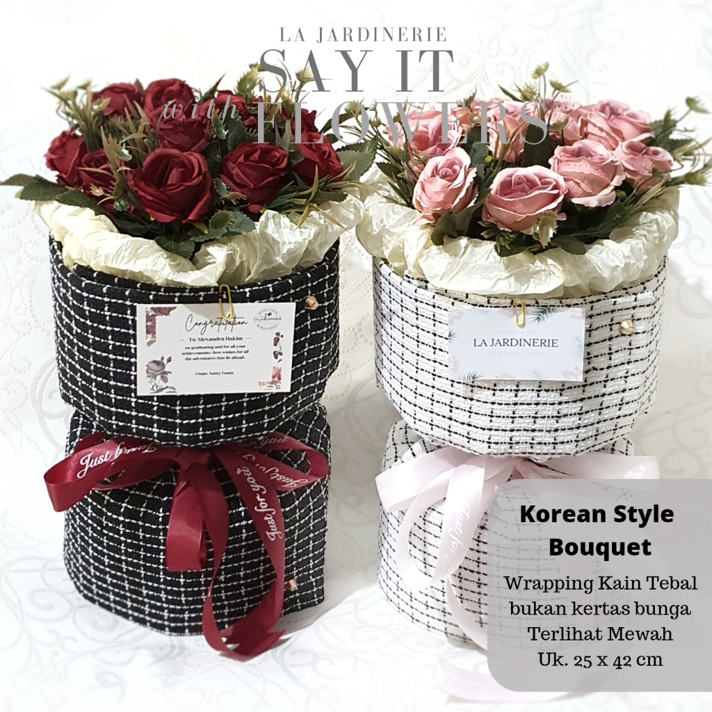 Jual Buket Bunga Wisuda Lamaran Mawar Bucket Korean Style Kado Bunga ...