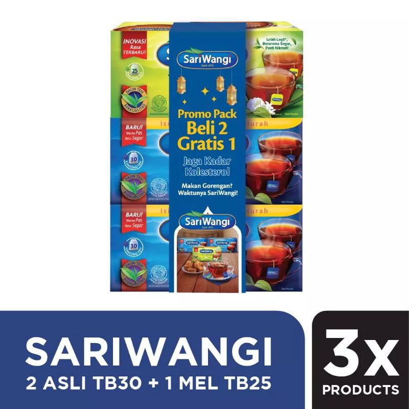 Jual TEH SARIWANGI CELUP 30+30+25 kantong | Shopee Indonesia