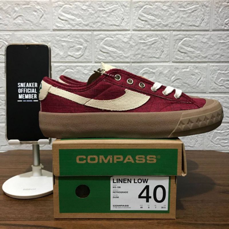 Jual Sepatu Compass Retrograde Linen Low Dusk 100% ORIGINAL | Shopee ...