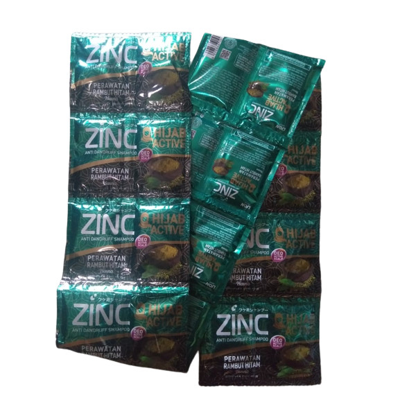 Jual SHAMPOO RAMBUT ZINC HIJAB ACTIVE HITAM KEMASAN RENTENGAN | Shopee ...