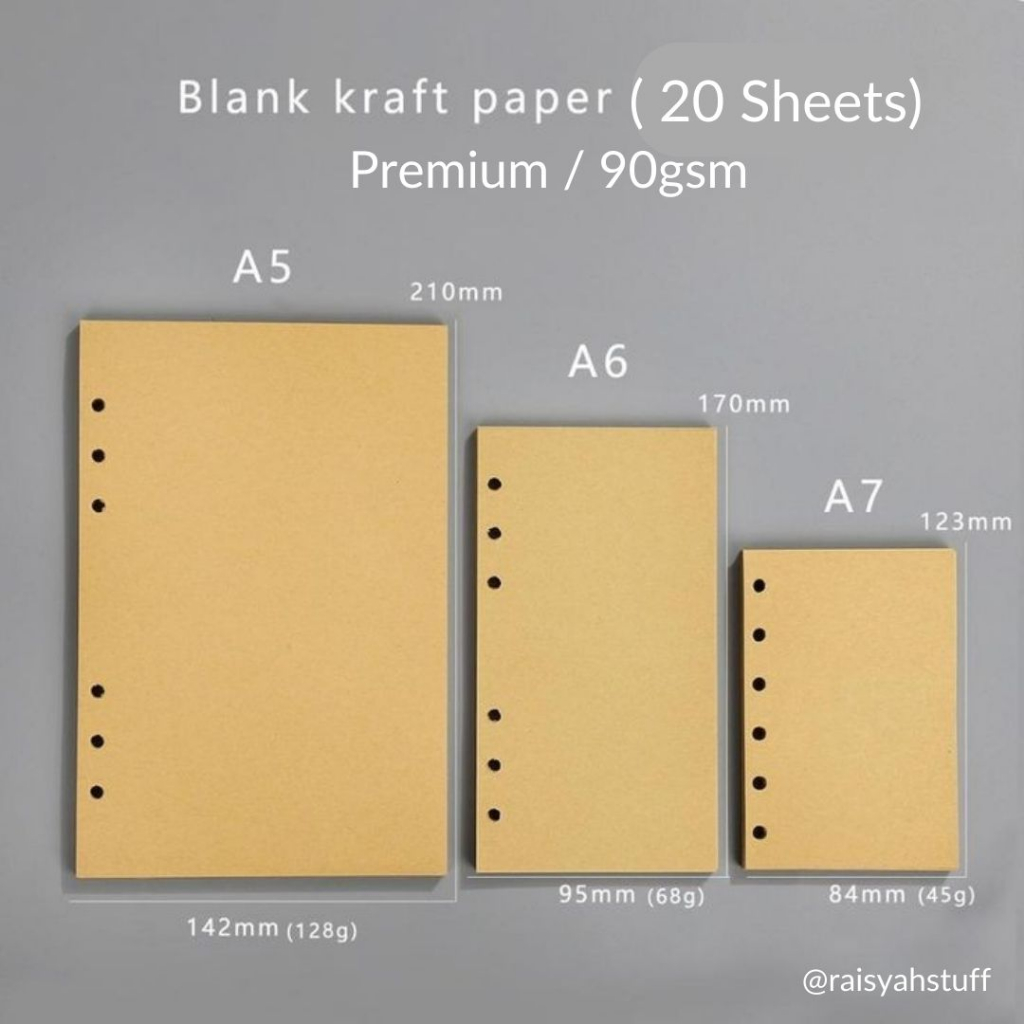 Jual KERTAS BINDER A5 A6 A7 [6 LUBANG] - KRAFT PAPER PREMIUM - LOOSE LEAF 6 HOLES | Shopee Indonesia