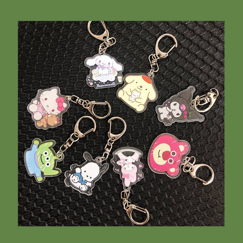 Jual Keychain Gantungan Kunci Sanrio Melody Kuromi Cinnamoroll Lotso Alien Hello Kitty ...