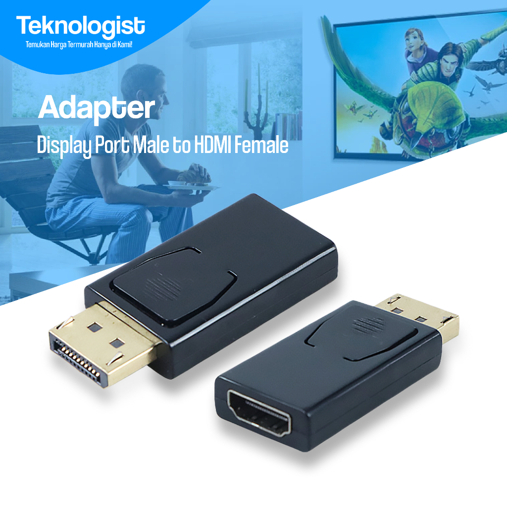 Jual Display Port Male to HDMI Female Port Adapter / Konektor DP ke ...