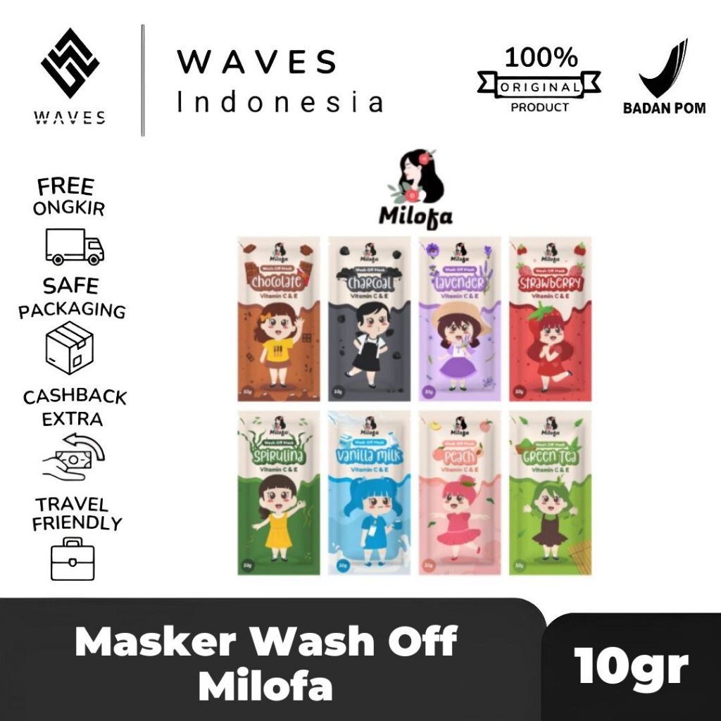 Jual Waves - BPOM MASKER ORGANIK MILOFA 10GR / MASKER WASH OFF MASK MILOFA 10GR / MASKER WAJAH ...