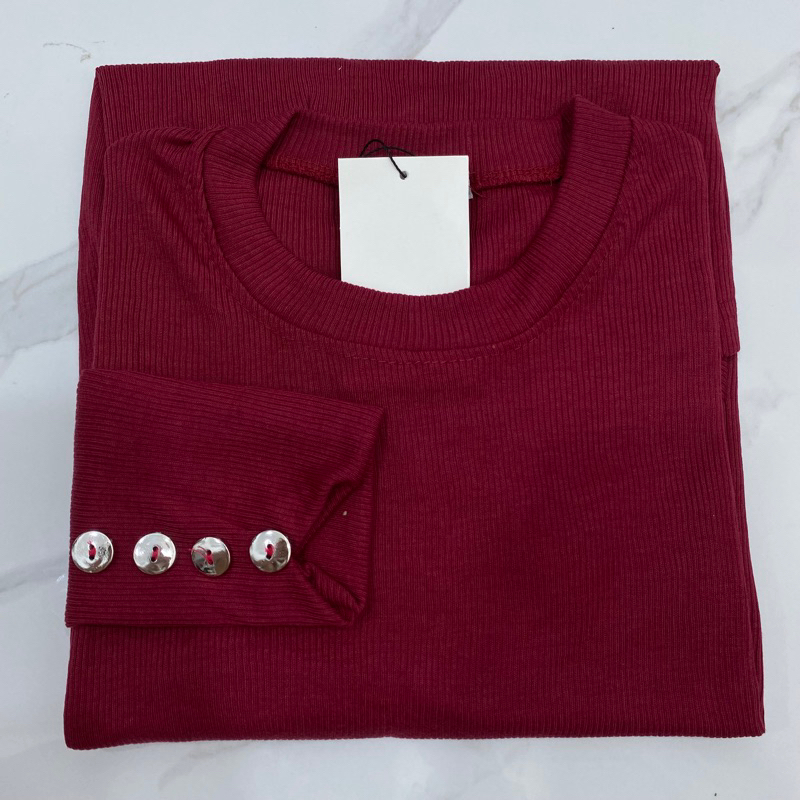 Jual KAOS RIB KNITTED GANI TOP KANCING DITANNGAN BLOUSE RAJUT GROSIR ...