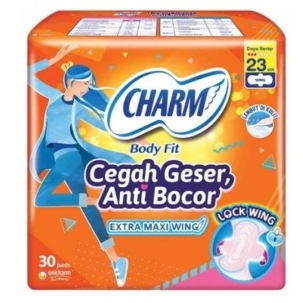 Jual Pembalut Charm Body fit extra Maxi wing isi 23 cm isi 20 pads ...