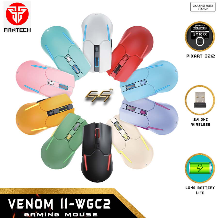 Jual Mouse Gaming Wireless Rechargeable Fantech VENOM II WGC2 Venom-II ...