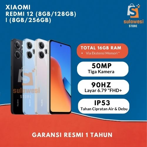 Jual Xiaomi Redmi 12 (8GB/128GB) | (8GB/256GB) MediaTek Helio G88 5000 ...