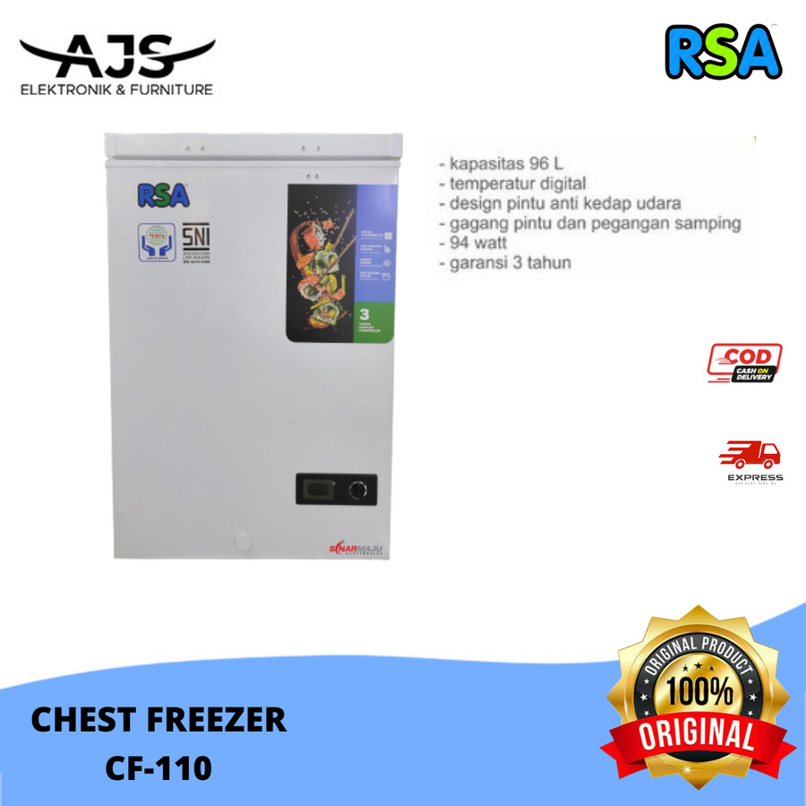 Jual Chest Freezer RSA CF-110 / CF110 Freezer Box 100 liter | Shopee ...