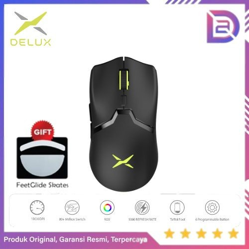 Jual DELUX M800 PRO Wireless Gaming Mouse with PAW 3370 Sensor | Shopee Indonesia