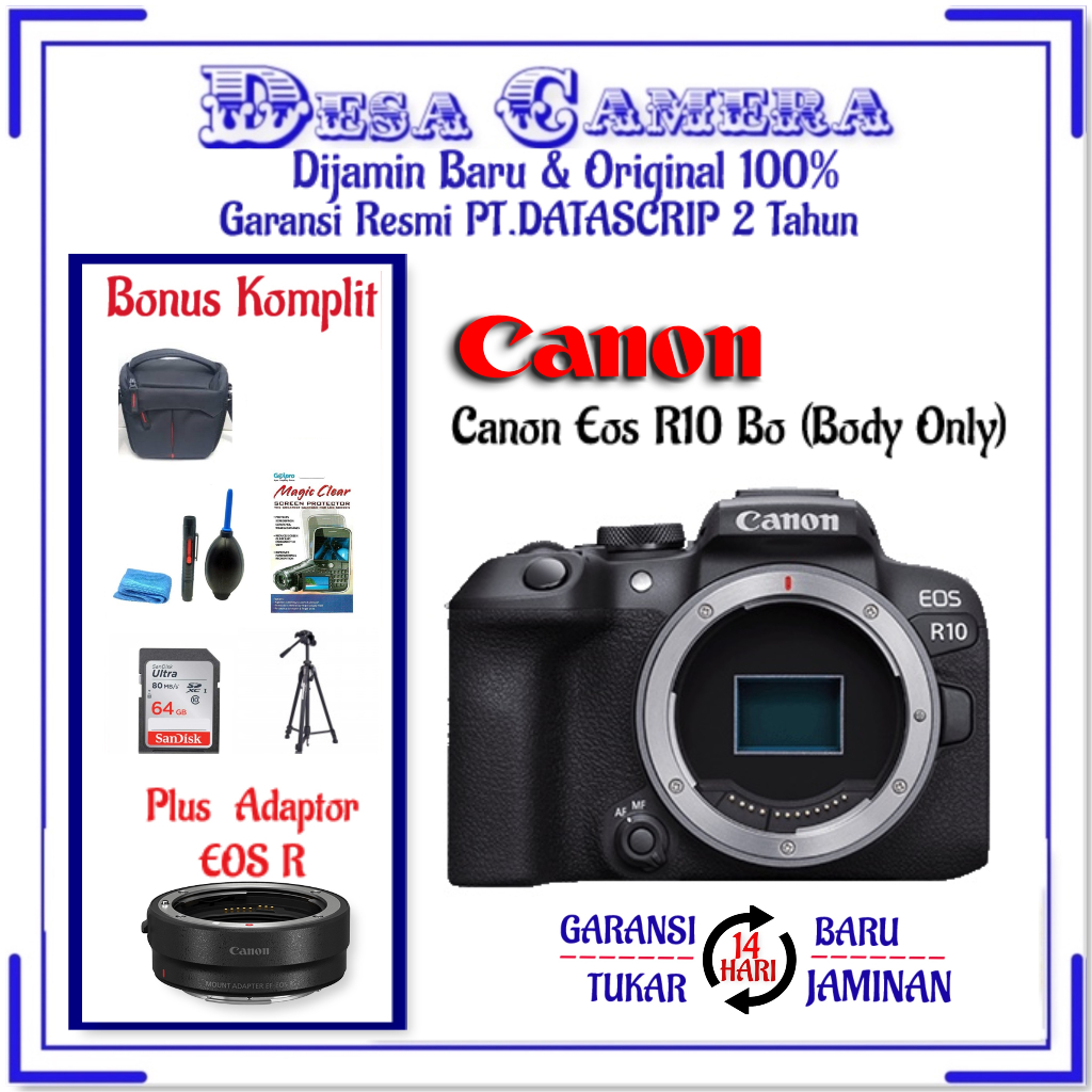 Jual Canon Eos R10 Bo (Body Only) Mirrolens Camera Garansi Resmi ...