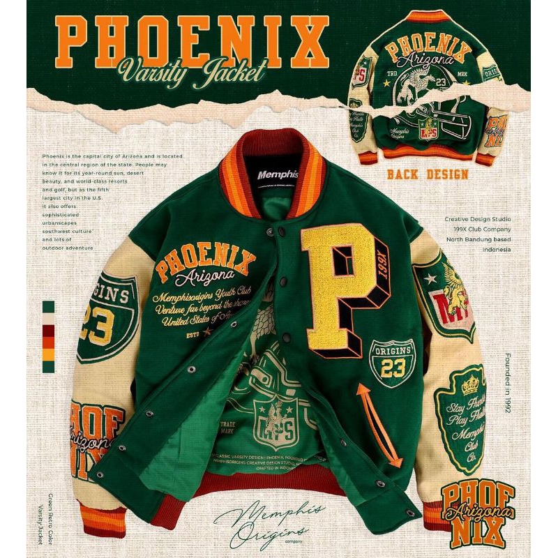 Jual MEMPHISORIGINS VARSITY PHOENIX /EDINBURGH/HOCKEY - VARSITY JACKET ...