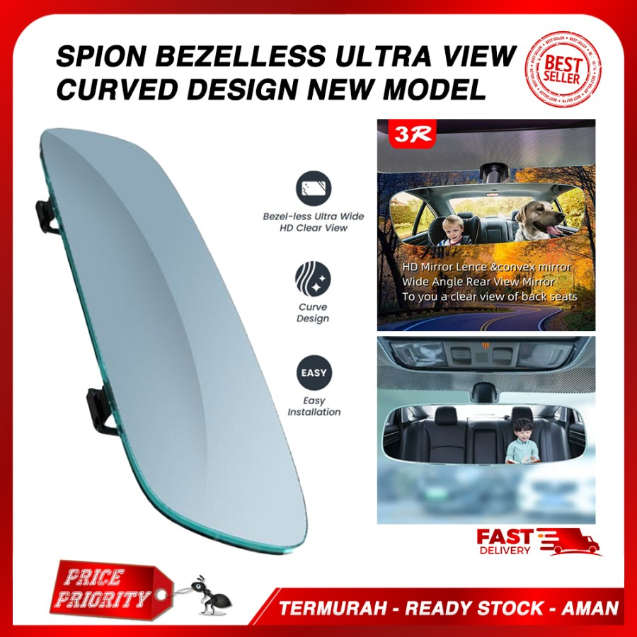 Jual 3R Kaca Spion Tengah Mobil Bezelless Ultra Wide View Curved Design ...