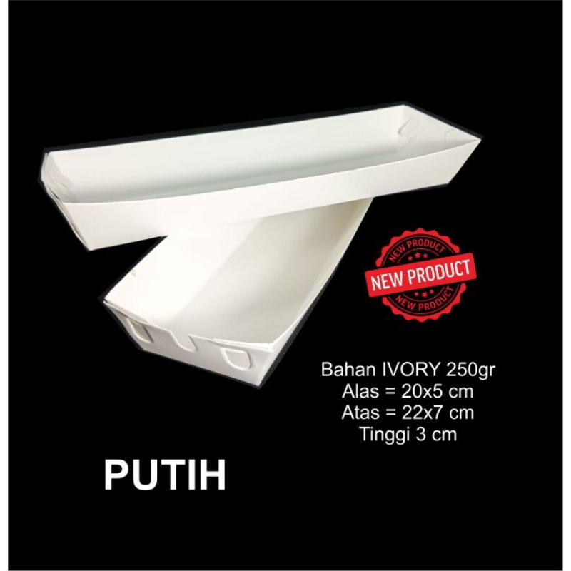 Jual paper tray sosis putih / box sate / tray hotang / tray corndog ...