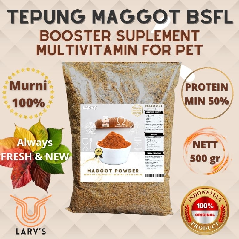 Jual Tepung maggot Murni 500gr / Pure Insect protein powder | Shopee ...