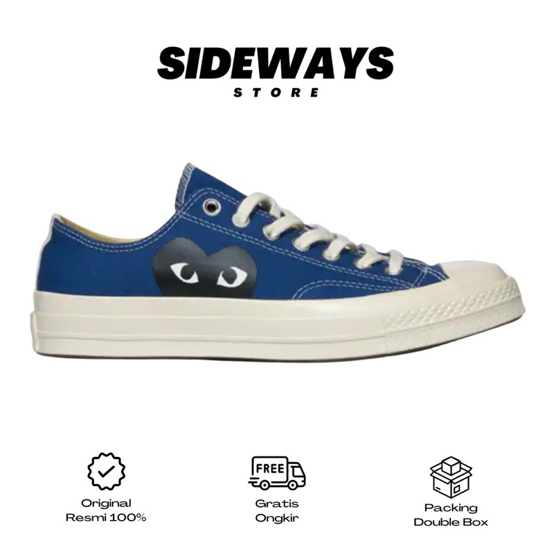 Jual Converse CDG Play Low Blue One Heart | Shopee Indonesia