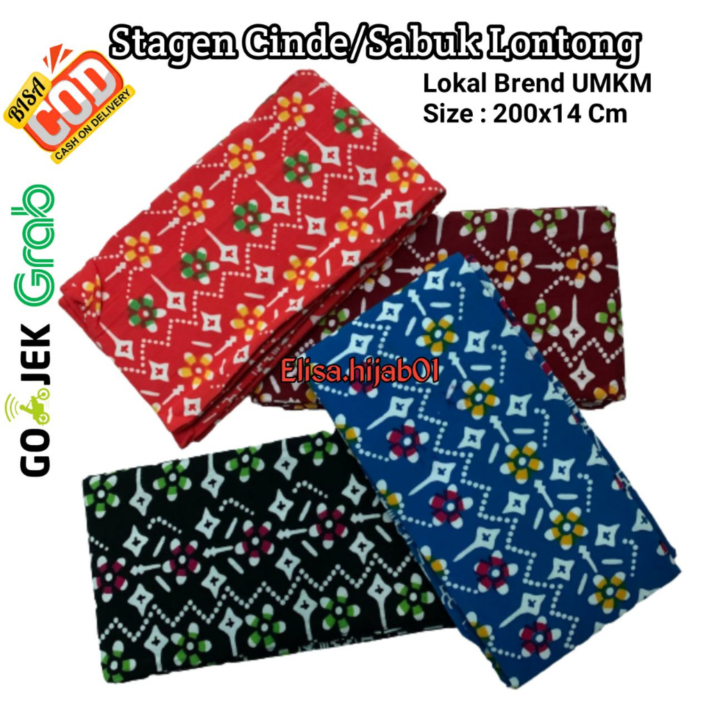 Jual Stagen Cinde 2 Meter, Angkin Jumputan, Sabuk Lontong Penyangga ...