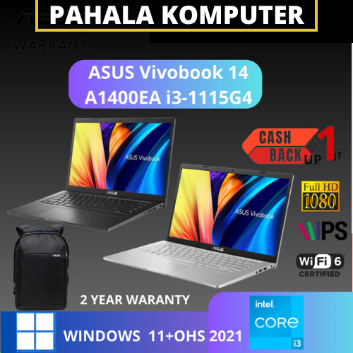 Jual laptop ASUS Vivobook 14 a1400ea i3-1115G4 8GB/12GB 512GB 14" fhd ...