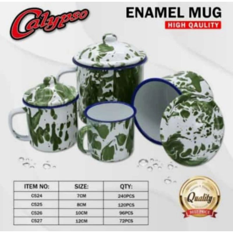 Jual Cangkir Gelas Mug Lurik Burik Blurik Enamel Seng Kaleng Jadul Kuno ...
