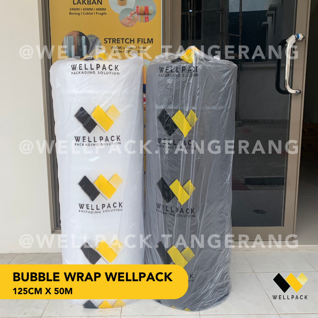 Jual Bubble Wrap Roll Wellpack 125 cm x 50 m - Hitam & Bening - 3KG / 2,7KG / 2,4KG - Kualitas ...