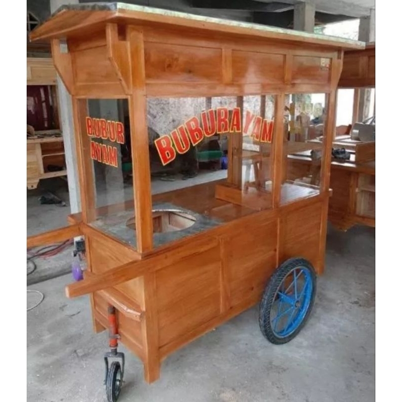 Jual Gerobak / Rombong Bubur Ayam / somai / Batagor Roda tiga | Shopee ...