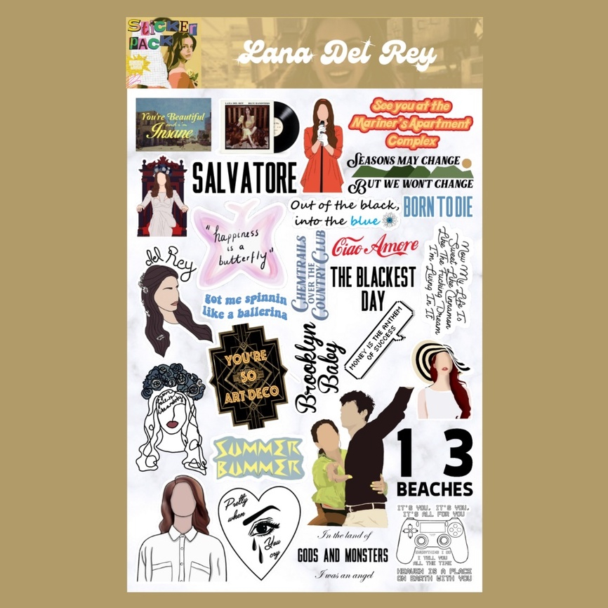 Jual LANA DEL REY Sticker Sheet | Shopee Indonesia