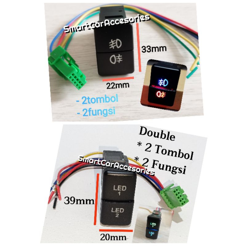 Jual Switch Saklar Tombol Lampu Kabut Foglamp Drl Proji Projie Double 2 ...