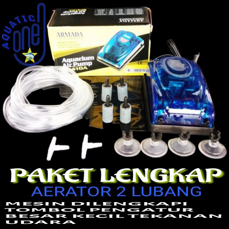 Jual ARMADA SP 410 A / SP 350 A PAKET LENGKAP aerator airpump aquarium ...