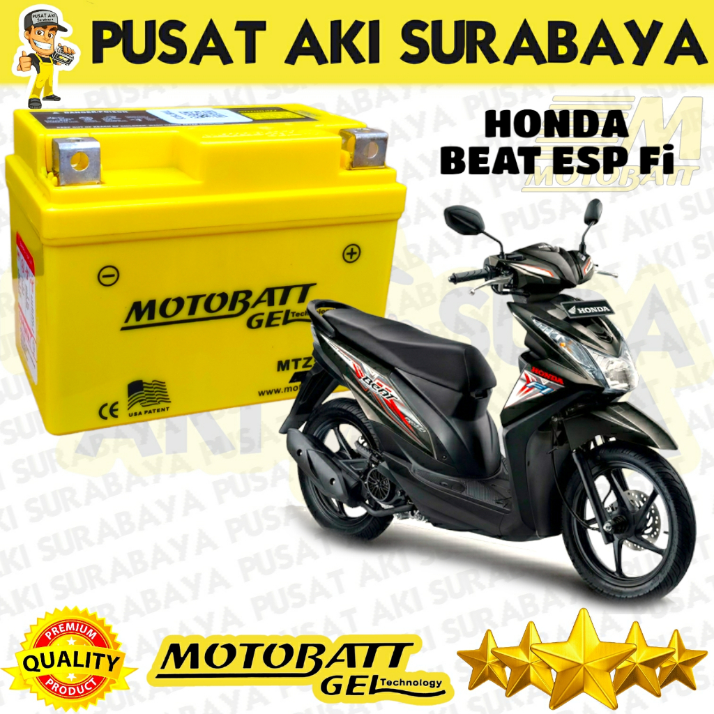 Jual PUSAT AKI SURABAYA AKI KERING MOTOBATT MTZ5S ACCU SEPEDA MOTOR HONDA BEAT ESP FI BEAT OLD ...