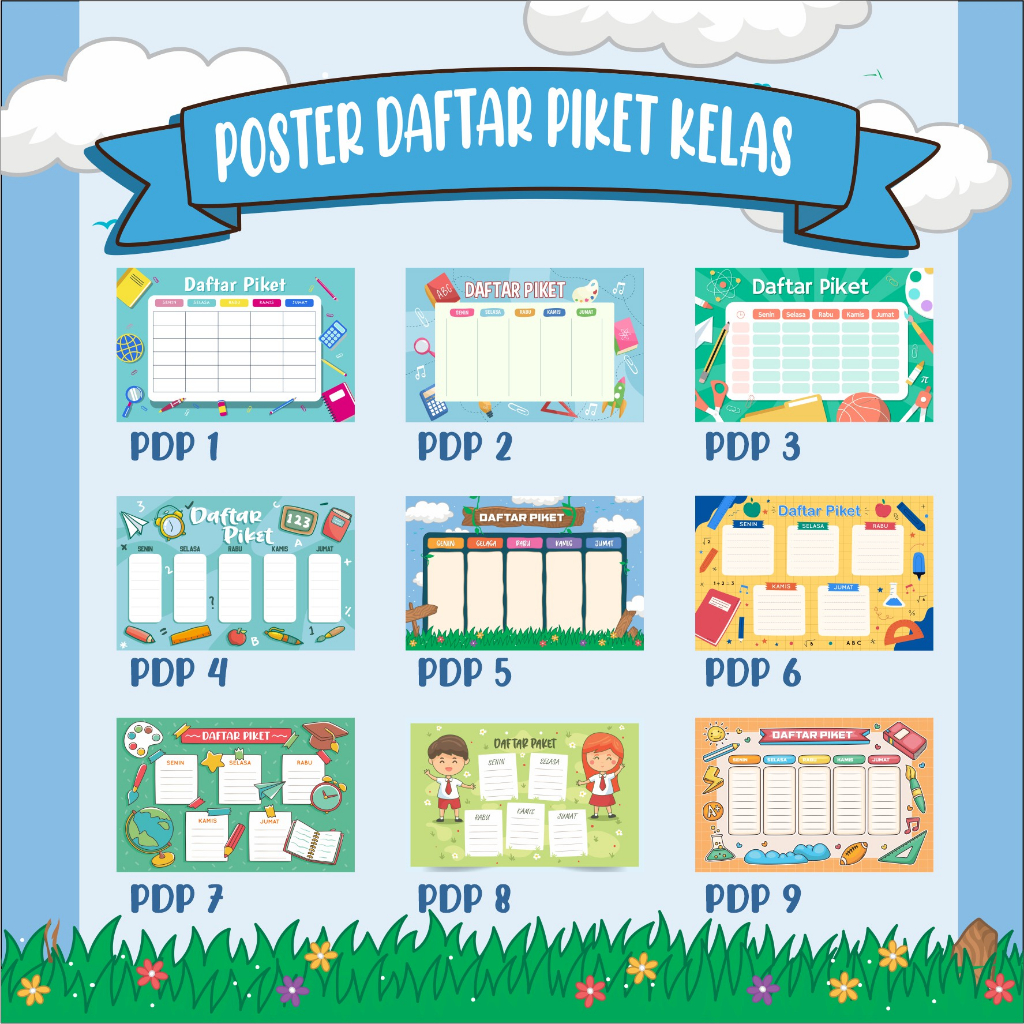 Jual POSTER JADWAL PIKET | HIASAN KELAS | TUGAS SEKOLAH WIPE CLEAN ...