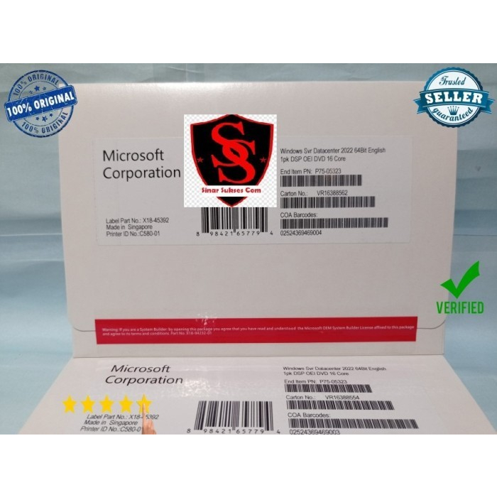 Jual Window Server 2022 Datacenter 16 Core Fullpack 5 CALs Originl LTS ...