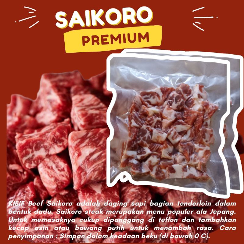Jual Saikoro Beef Meltic Cube Sate Bakar Saikoro Daging Sapi Lokal ...
