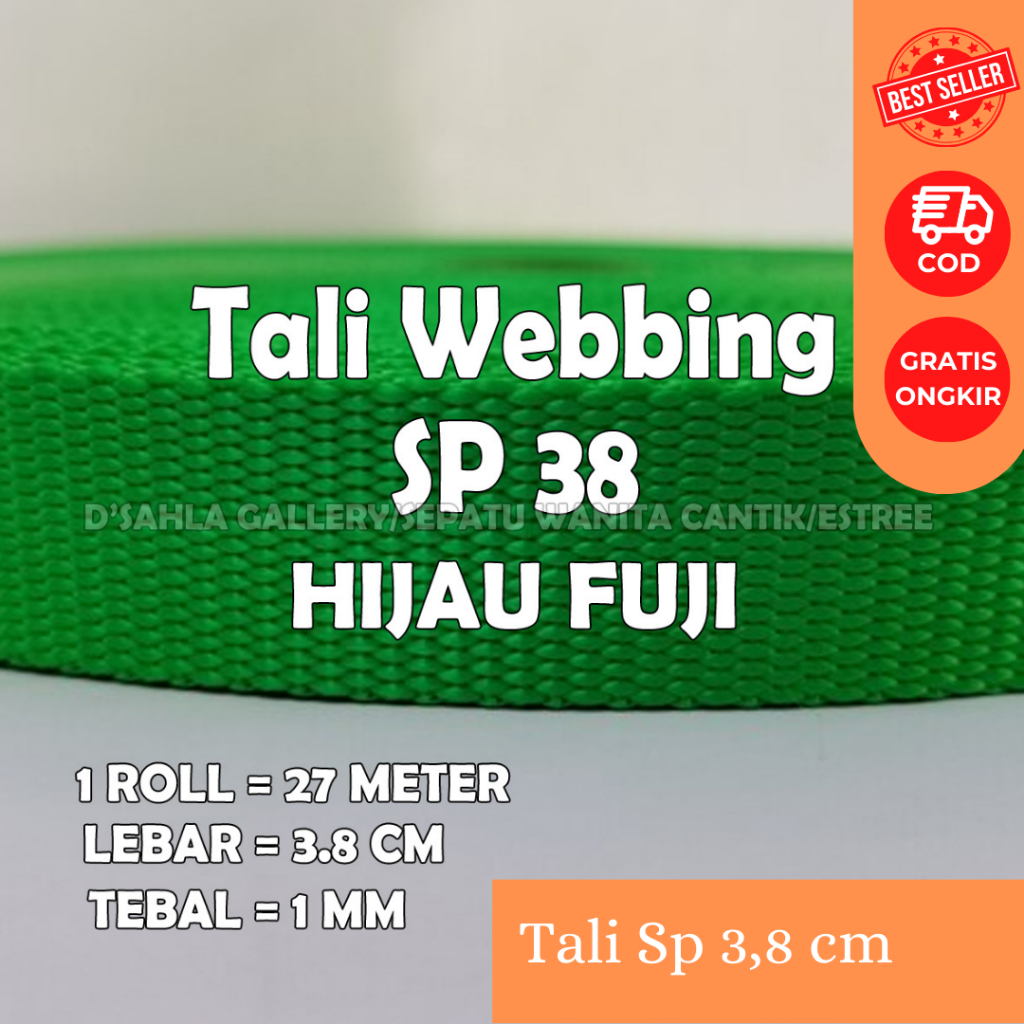 Jual Tali Webbing Sling Strap Lebar 3.8 cm Tebal 1mm untuk Tali Tas ...