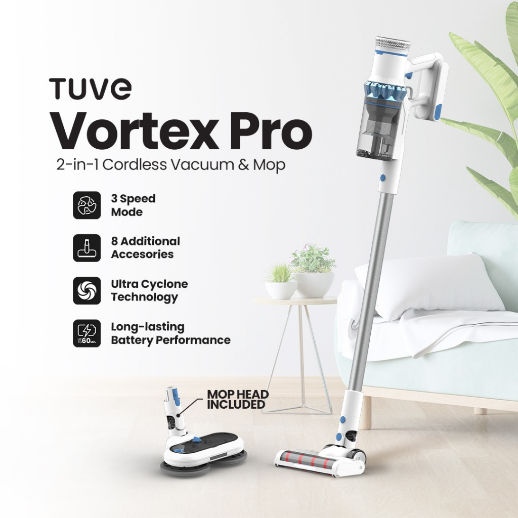 Jual TUVE Vortex Pro 2 in 1 Cordless Stick Vacuum Cleaner and Mop ...