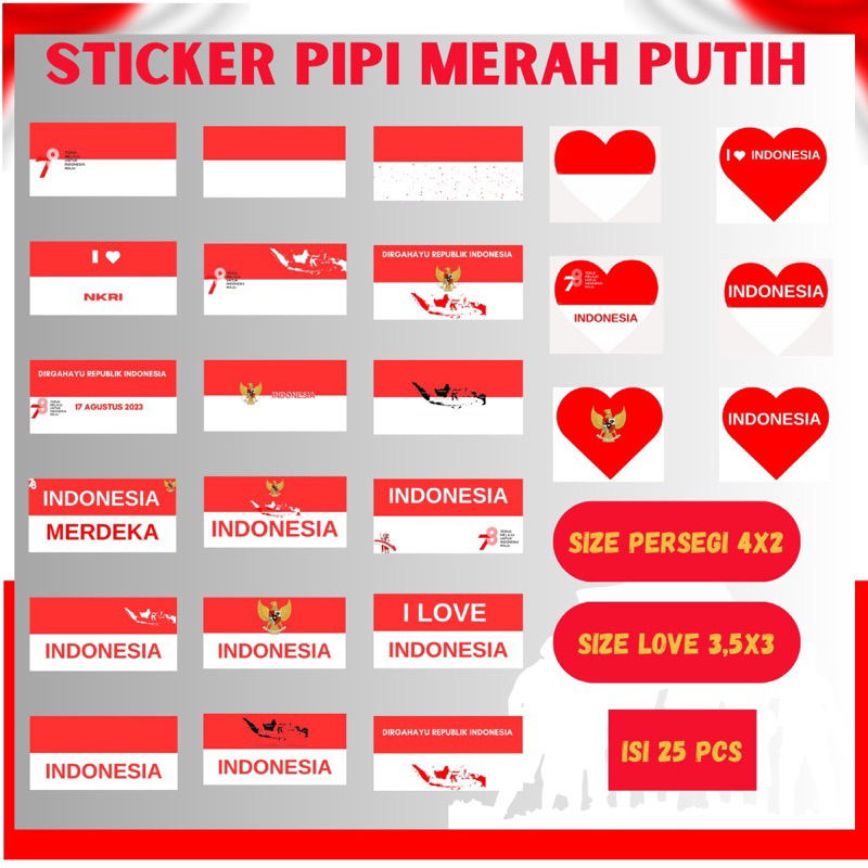 Jual Sticker Pipi Bendera Merah Pitih HUT RI / Sticker Kemerdekaan RI ...