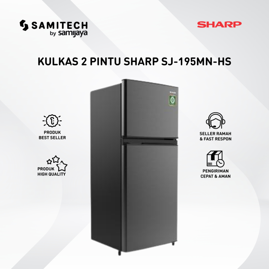 Jual KULKAS 2 PINTU SHARP SJ-195MN-HS 195MN 172LITER BERGARANSI | Shopee Indonesia