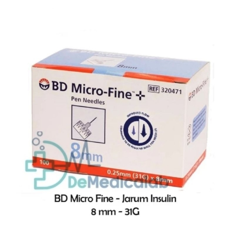 Jual Jarum Insulin Pen Needle BD Micro Fine 31G 8mm isi 100 Microfine ...