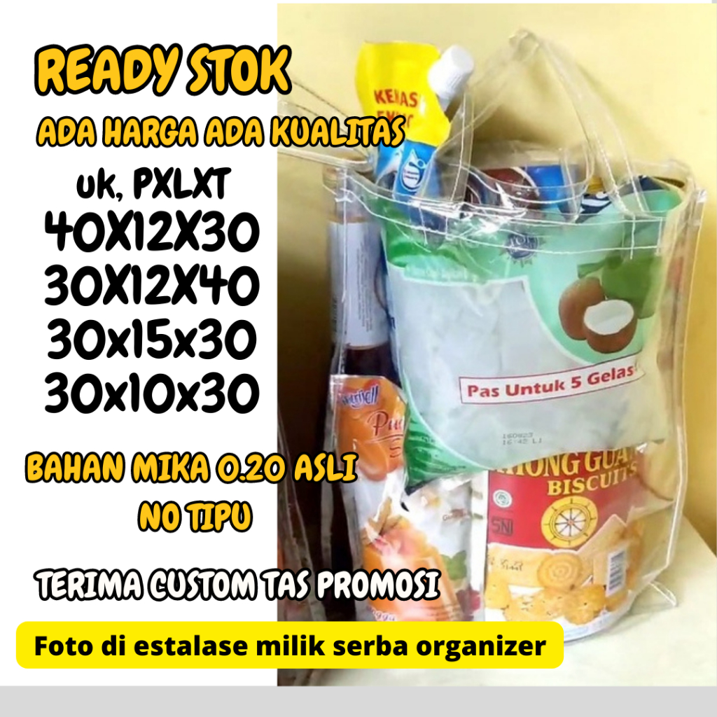 Jual TAS JUMBO TRANSPARAN , tas Belanja BESAR,Tas SEMBAKO XXL,GOODY BAG ...